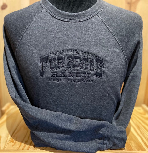 Fur Peace Ranch Logo Crewneck Sweatshirt - Dark Gray Heather Tri-Blend ...